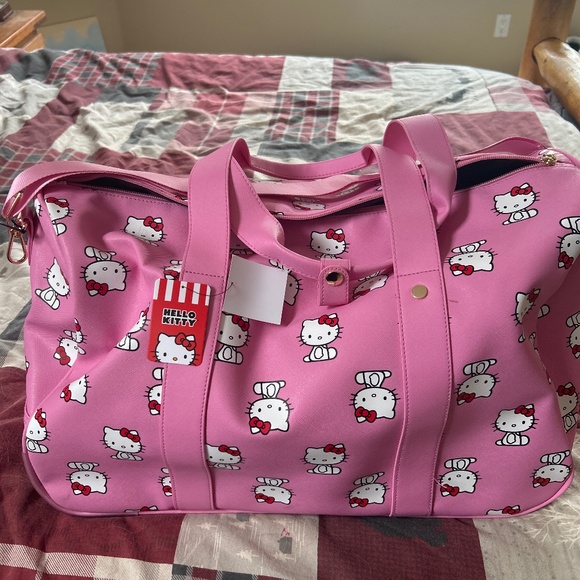 Hello Kitty | Bags | Rare Pink Hello Kitty Duffle With Wheels | Poshmark